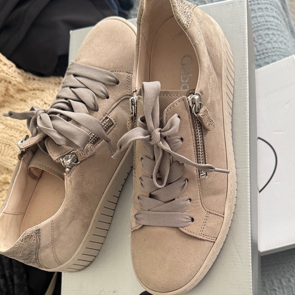 Gabor | Shoes | Gabor Womens Beige Sneakers With Zipper Detail | Poshmark